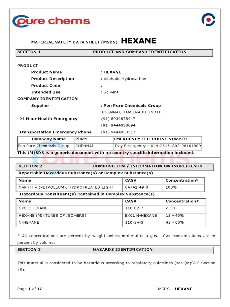 Hexane PDF | PDF | Firefighting | Personal Protective Equipment