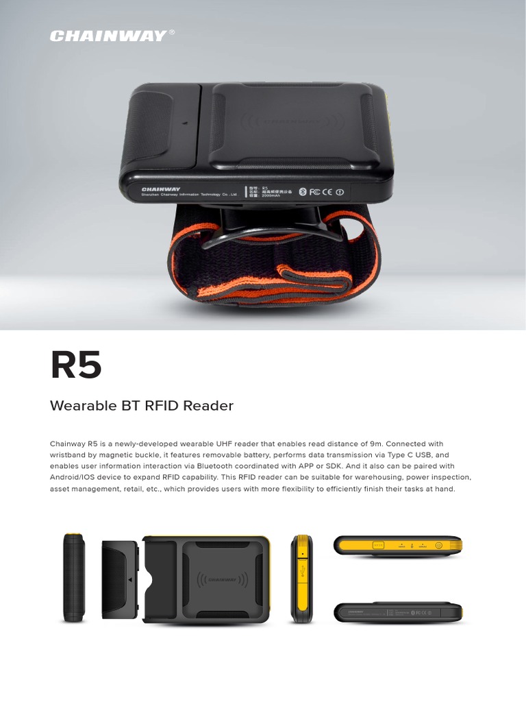 R5 Wearable BT RFID Reader | PDF | Radio Frequency Identification | Usb