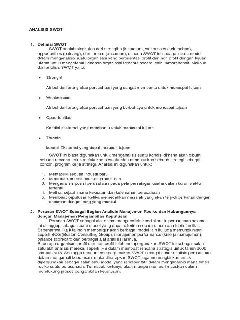 Analisis Swo1 | PDF