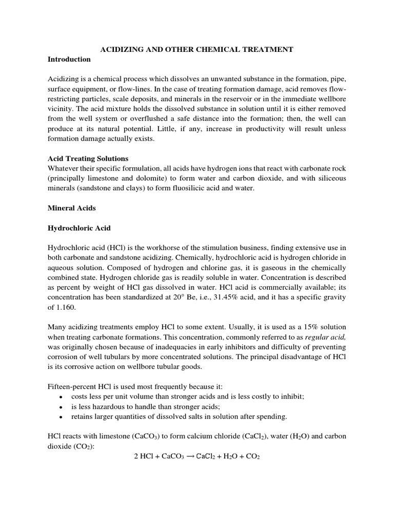 A Comprehensive Review of Acidizing Methods and Chemical Treatments for ...