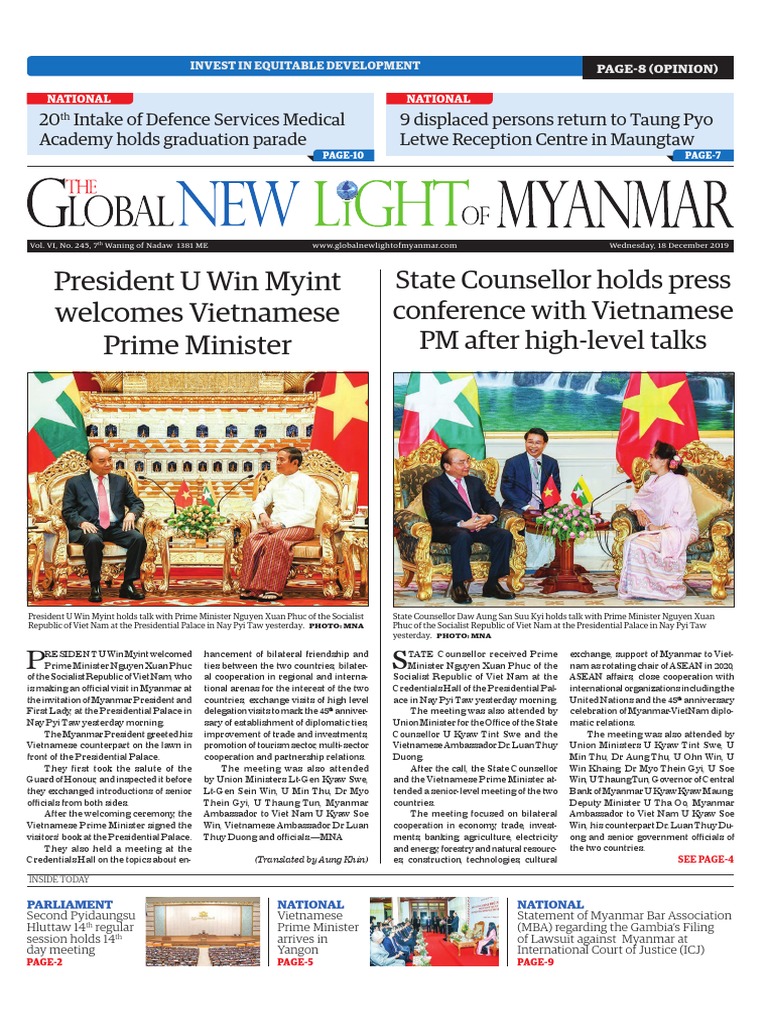 Global New Light of Myanmar | PDF | Myanmar | Vietnam