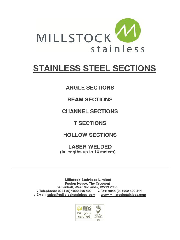Stainless Steel Sections Complete File PDF | PDF | Welding | Construction