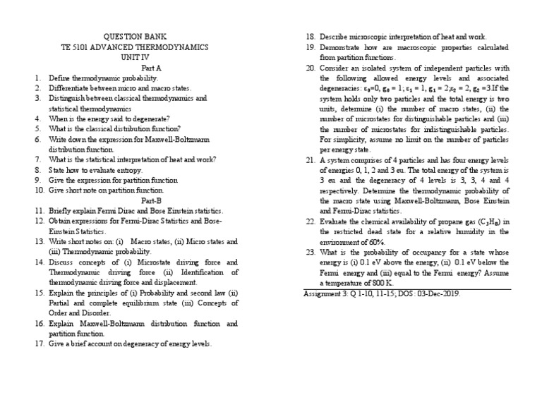 QB - TE5101 - Unit 4 PDF | PDF | Thermodynamics | Mathematical Physics QB - TE5101 - Unit 4 PDF | PDF | Thermodynamics | Mathematical Physics