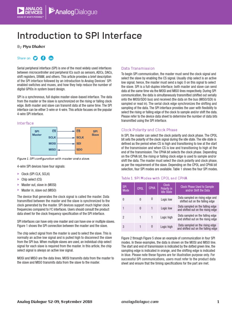 Understanding SPI Interface Basics | PDF | Digital Electronics ...