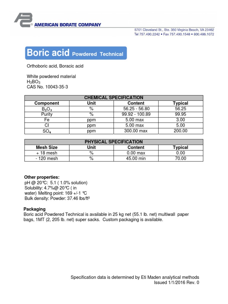 Boric Acid | PDF