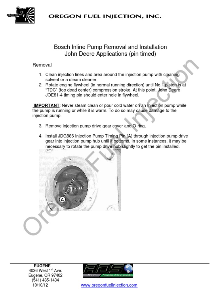 John Deere Removal and Installation | PDF | Pump | Fuel Injection