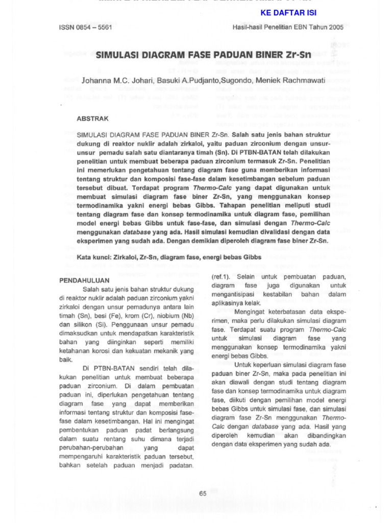 Simulasi Diagram Fase Paduan Biner Zr-Sn | PDF