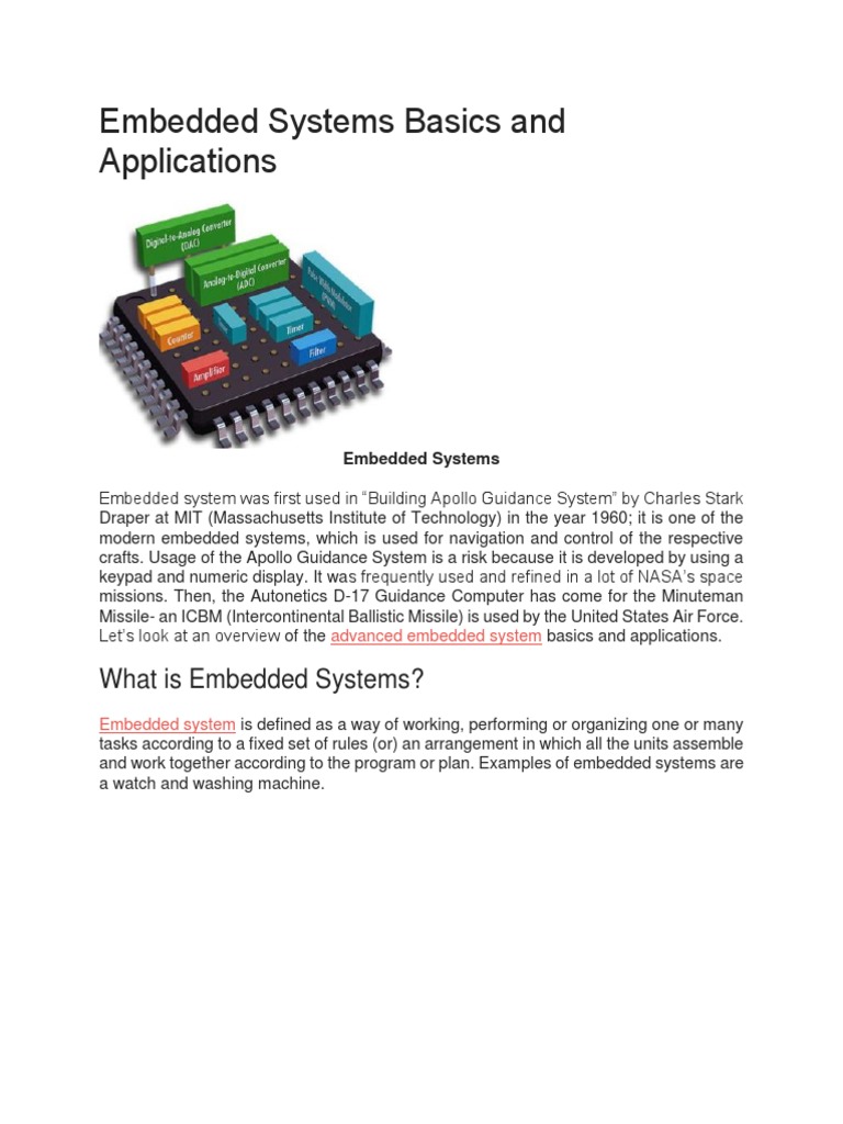 Embedded Systems Basics and Applications | PDF | Embedded System | Real ...