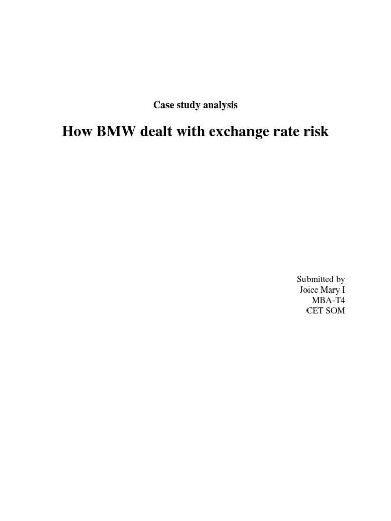 BMW Case | PDF | Hedge (Finance) | Bmw