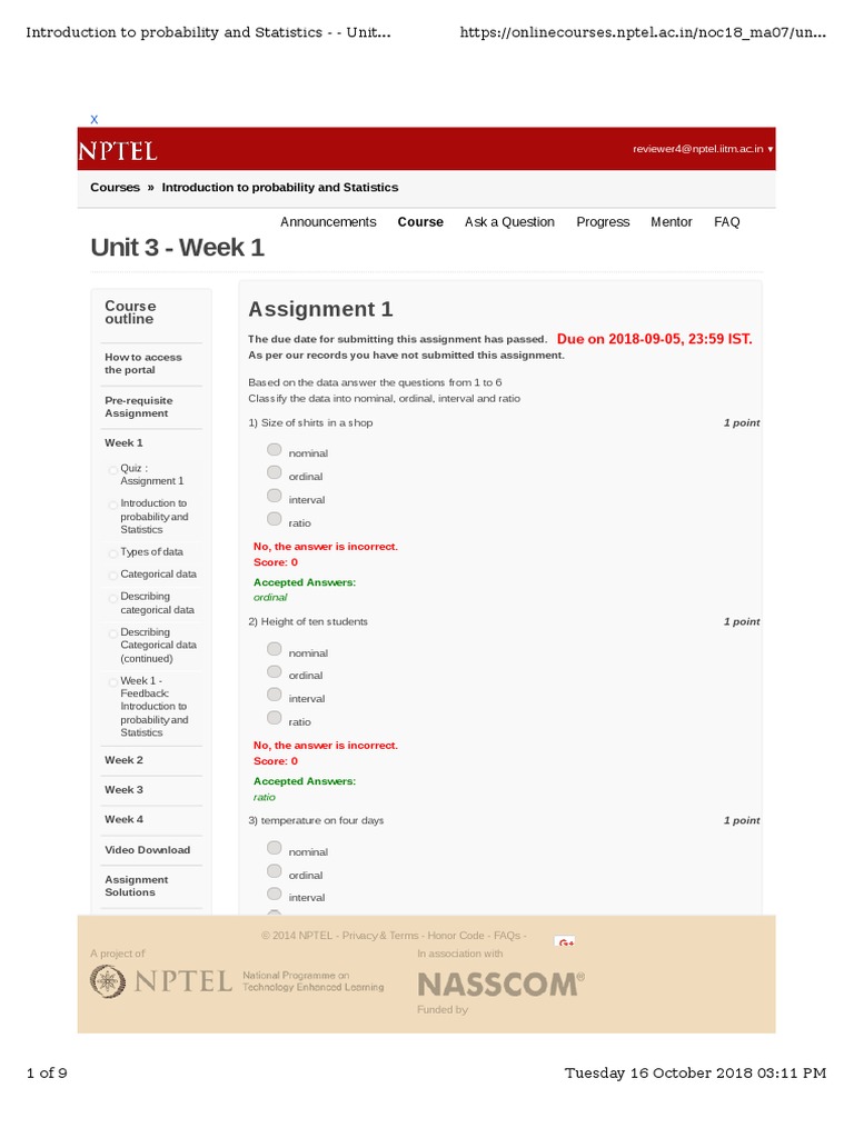 Assignment-2 Noc18 Ma07 5 | PDF | Level Of Measurement | Mode (Statistics)