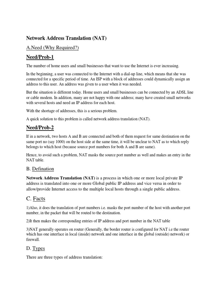 NAT WBUT (MAKAUT) Short Note | PDF | Ip Address | Router (Computing)