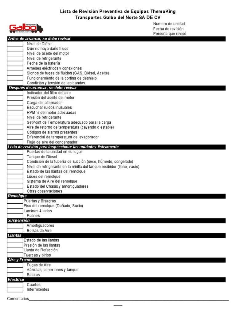 Revisión Preventiva Equipos Thermo King | PDF | Tecnología