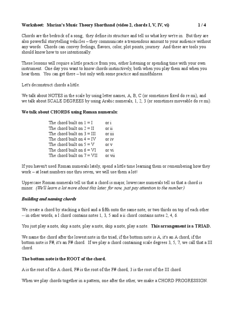 Music Theory Worksheet 2 | PDF | Chord (Music) | Musical Techniques