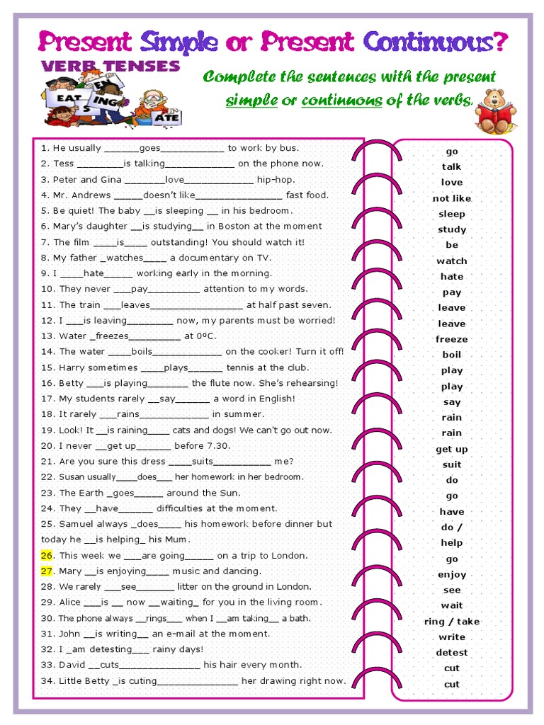 Present Simple or Present Continuous - 5431 | PDF