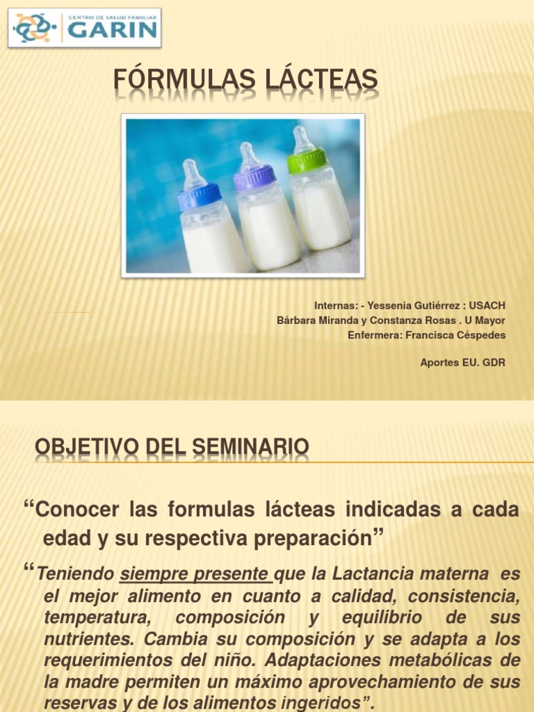 Formulas Lacteas | PDF | Leche | Amamantamiento