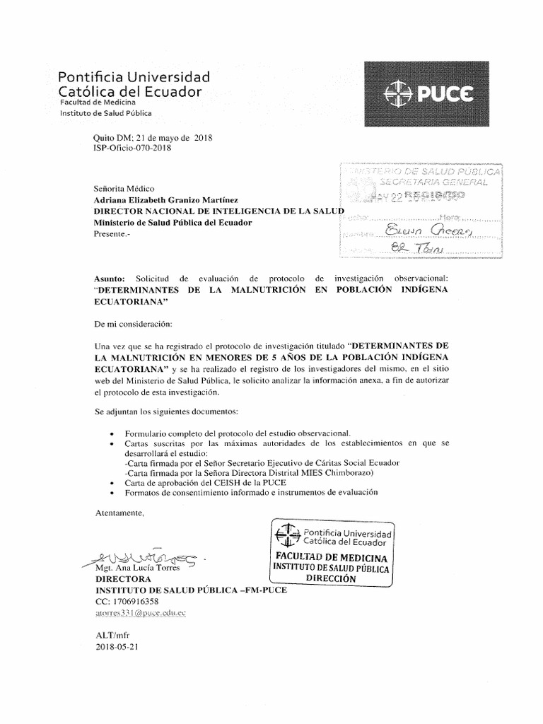 Solicitud MSP - PUCE | PDF