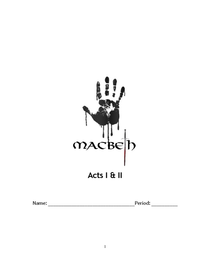 Macbeth Packet Acts 1&2 2019 PDF | PDF | Macbeth | Shakespearean Tragedies
