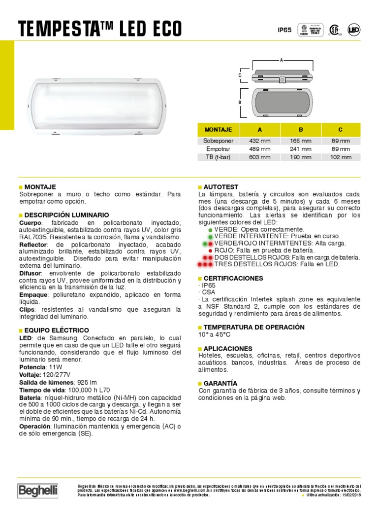Beghelli | PDF | Diodo emisor de luz | Encendiendo