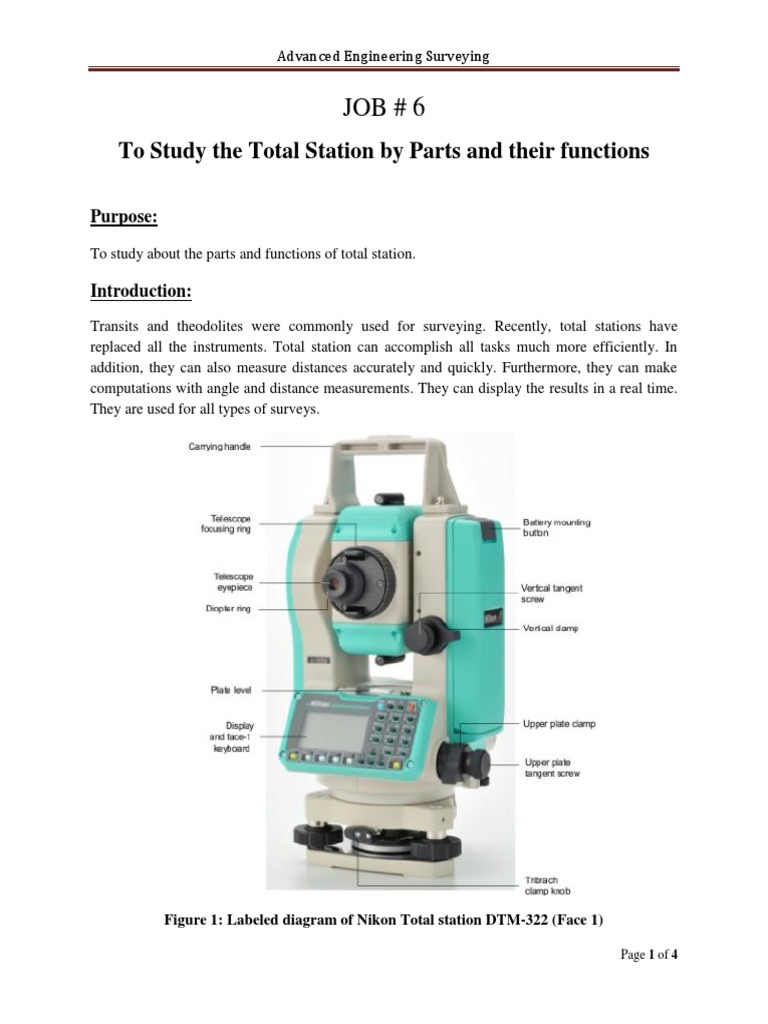 Total Station Parts and Functions Explained | PDF | Surveying | Geodesy