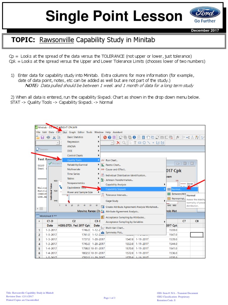 Minitab Capability Study Guide | PDF | Computing