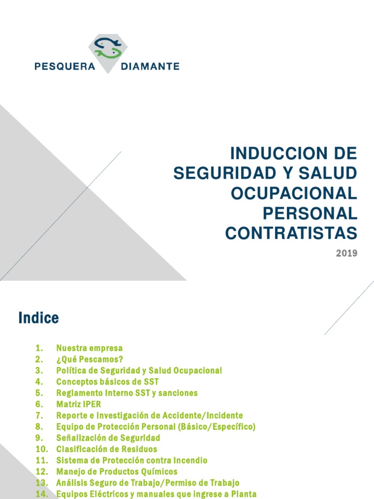 Inducción SST Contratista | PDF | Seguridad y salud ocupacional | Residuos