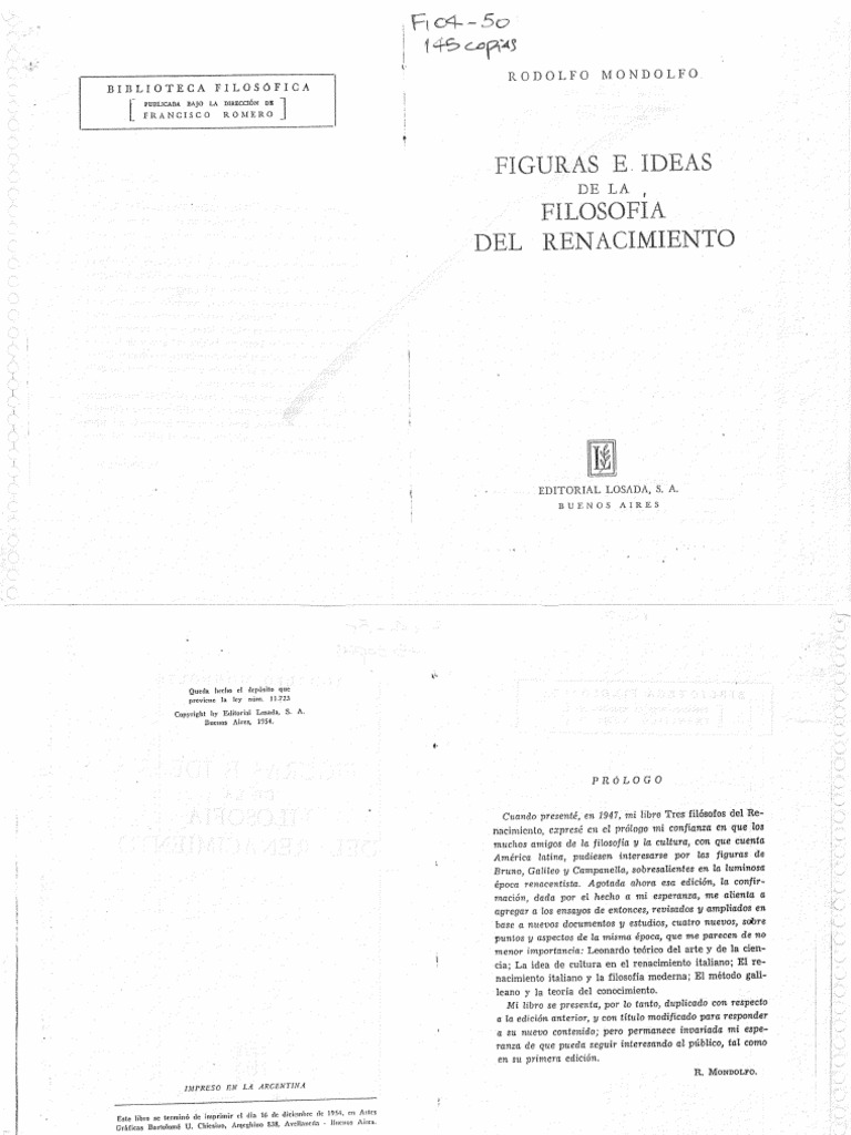 50 - Rodolfo Mondolfo - Figuras e Ideas de La Filo. Del Renacimiento ...