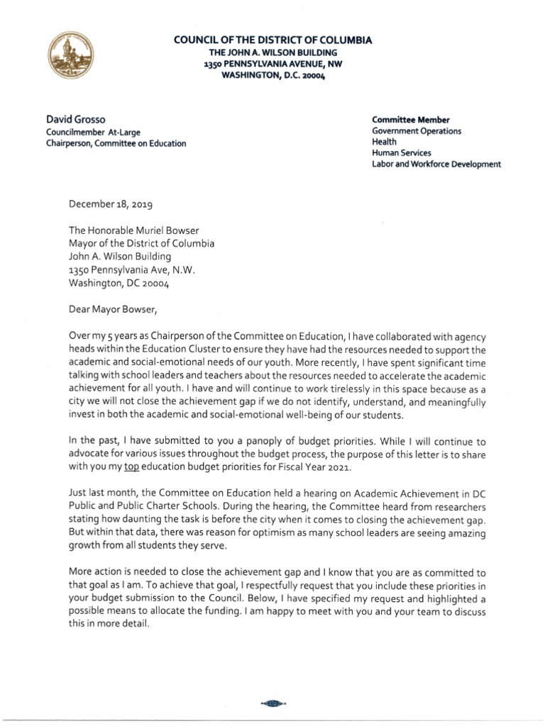 20191218 FY21 Budget Letter to Mayor