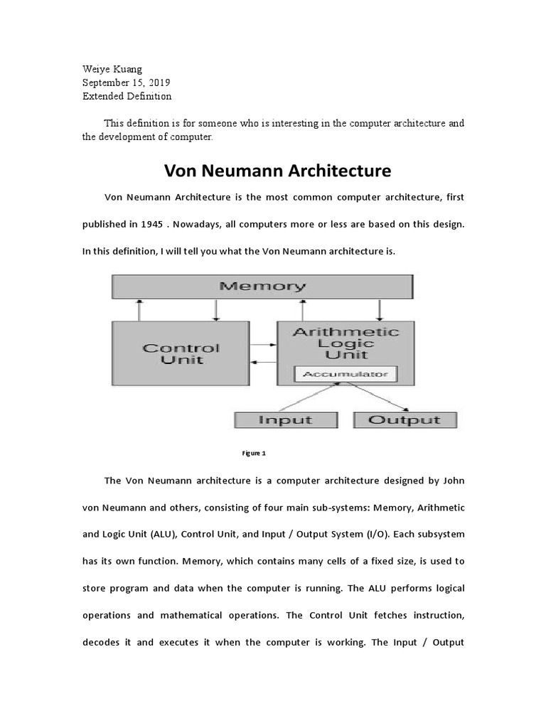 Von Neumann Architecture | PDF | Computer Data Storage | Central ...