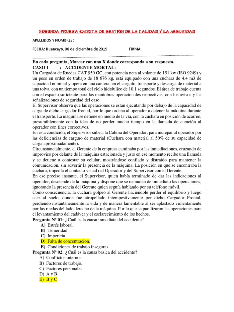 Examen GSC - 1 Solucionario | PDF | Salud y bienestar | Medicina