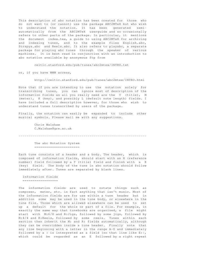 ABC Music Notation Tutorial | PDF | Mode (Music) | Music Theory