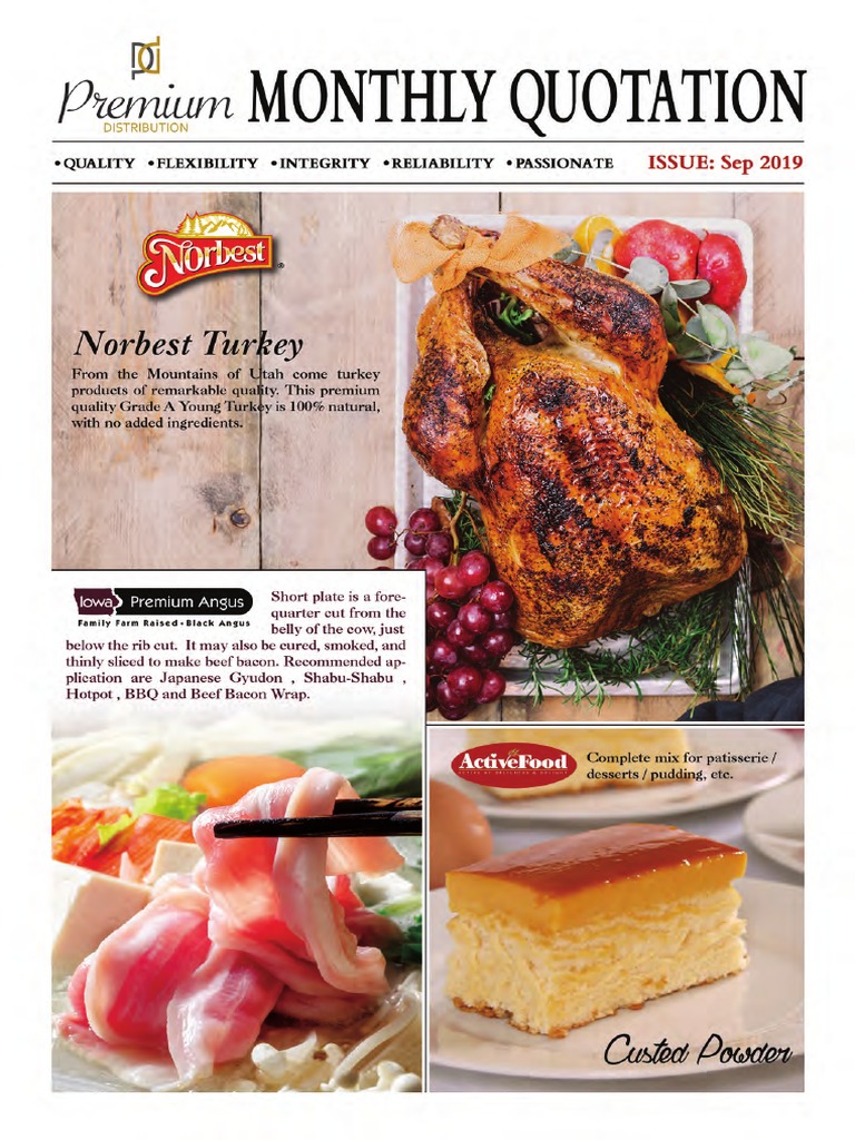 Premium Quotation Sept-Oct Final (Reduced) | PDF | Seafood | Drink