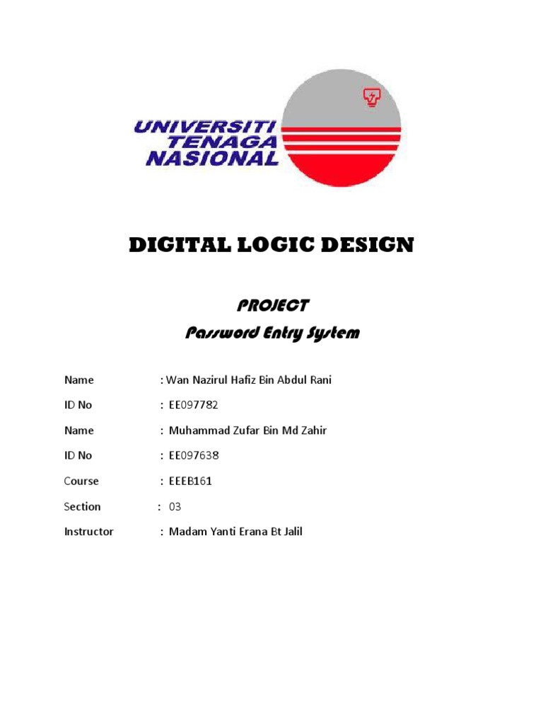 DIGITAL LOGIC DESIGN PROJECT Password en | PDF | Electronic Engineering | Electronics