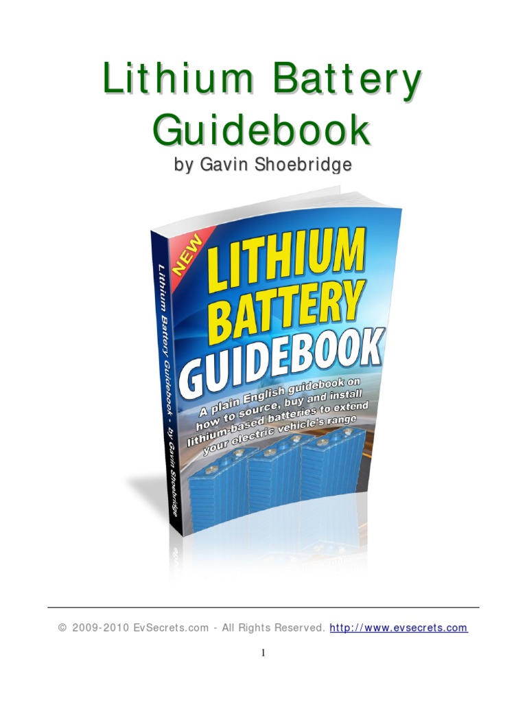 Ebook Lithium Battery Guidebook | PDF | Battery Charger | Electric Vehicle