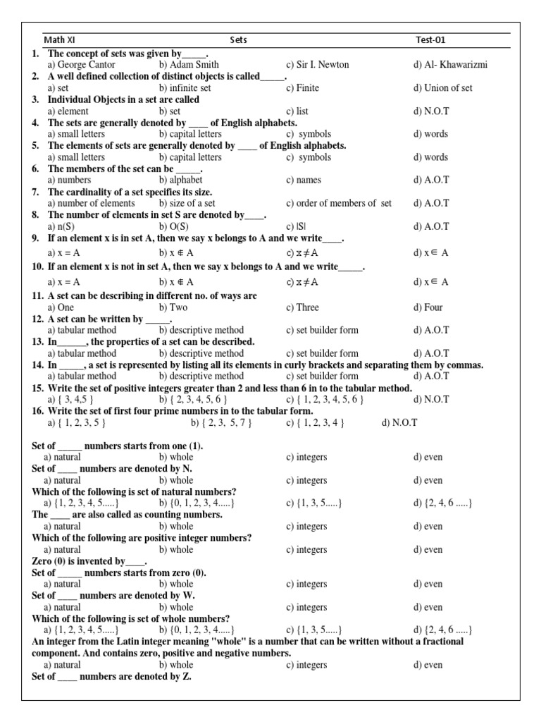 Sets Math | PDF | Set (Mathematics) | Integer