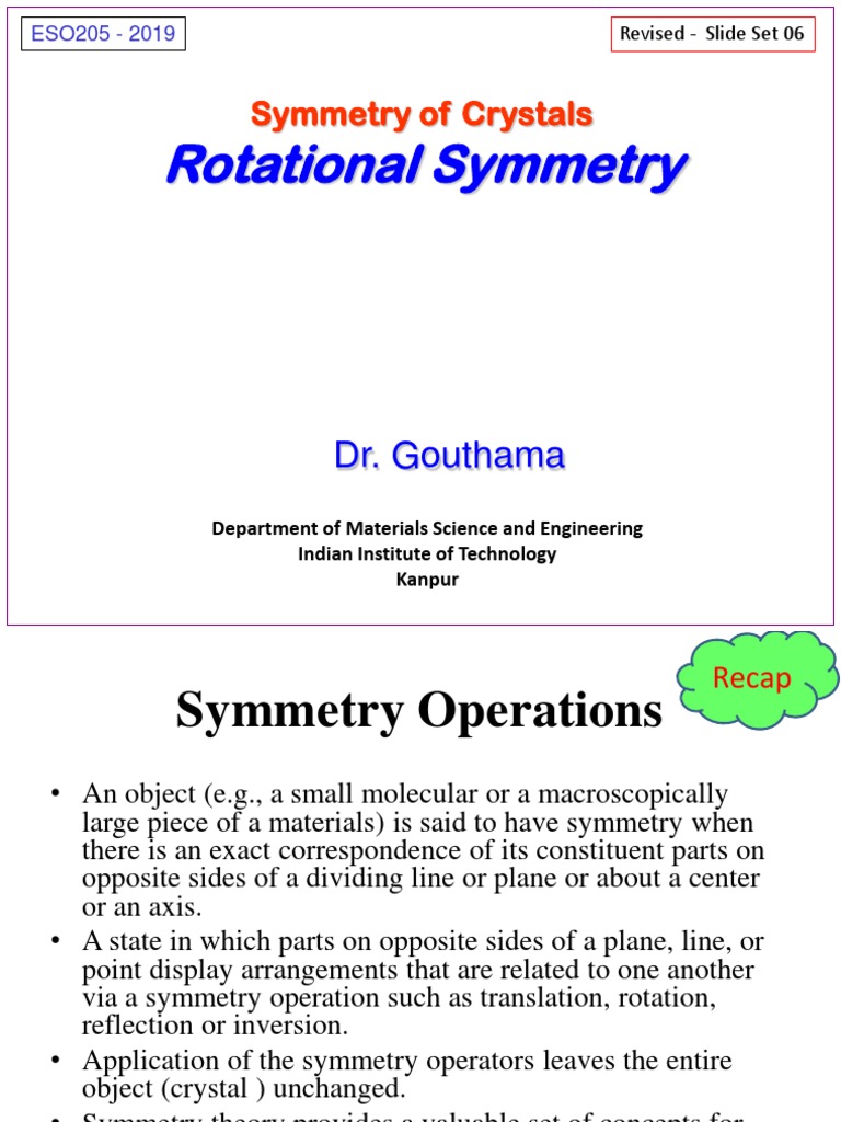 Revised - Slide Set 06 Rotational Symmetry | PDF | Crystal Structure ...