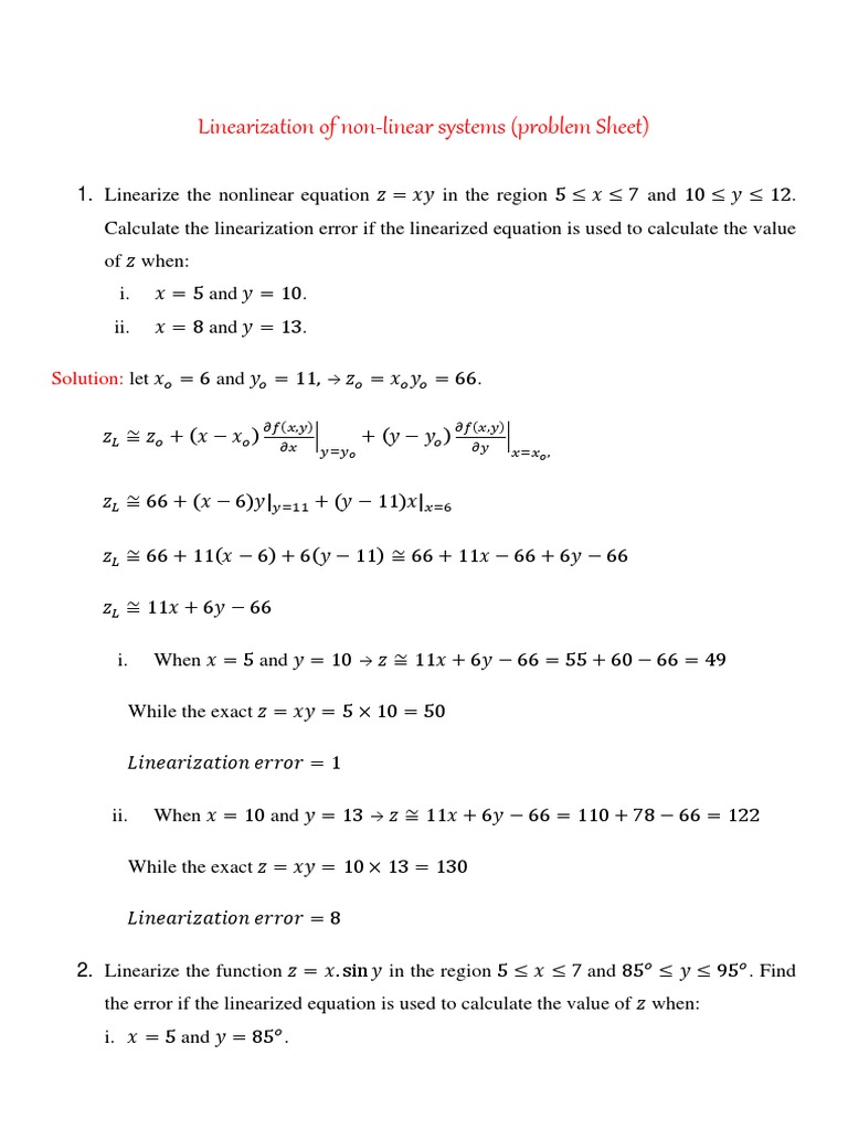 P Sheet 8 Linearization Solution | PDF | Theoretical Physics ...