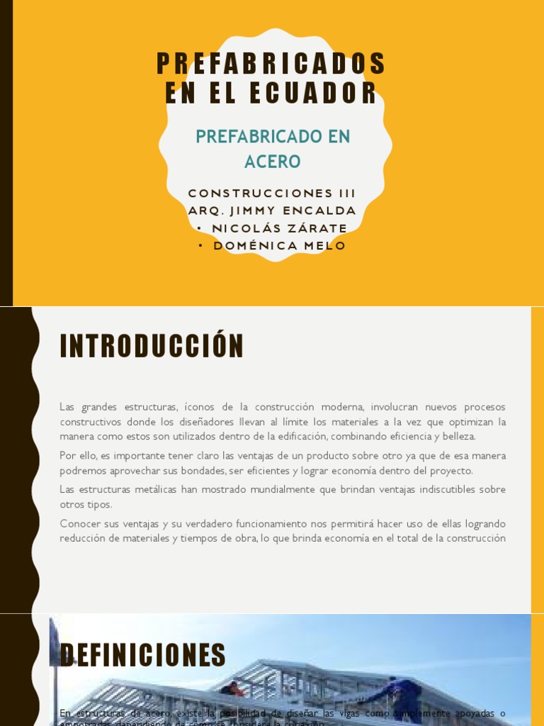 Prefabricados en El Ecuador | PDF | Acero | Hormigón