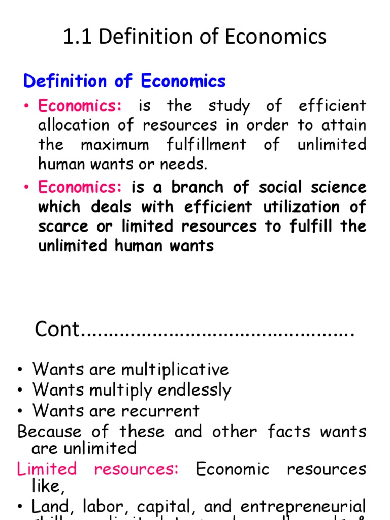 Economics: Scarcity and Resource Allocation | PDF | Demand | Supply ...