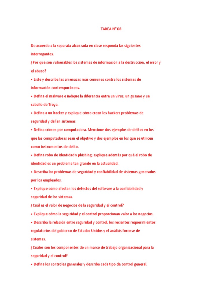 Tarea N 8 | PDF | Prevención del crimen | La seguridad informática