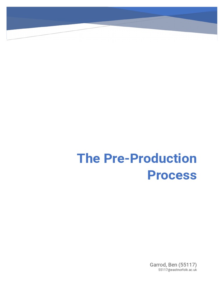 The Pre-Production Process | PDF | Copyright | Filmmaking