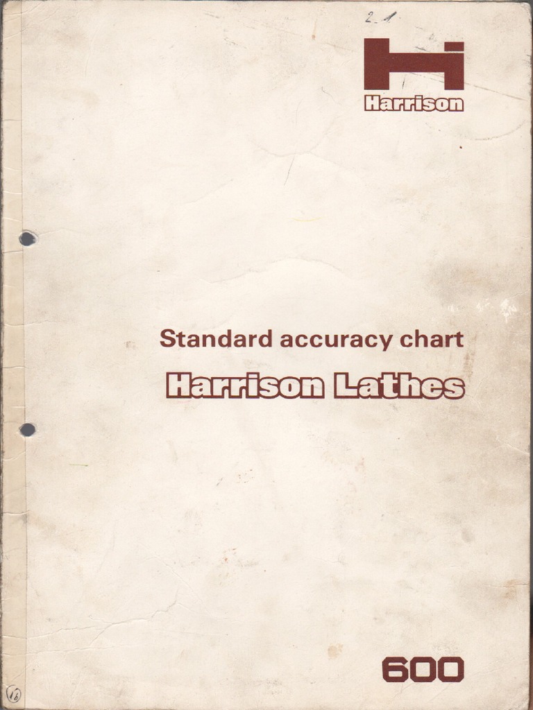 Standard Accuracy Chart HARRISON LATHES 600 | PDF
