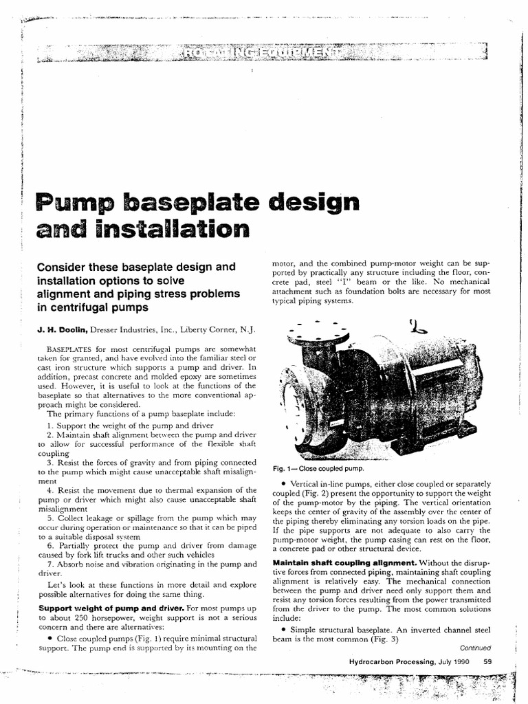 Pump Baseplate Design and Installation PDF | PDF | Thermal Expansion | Pump