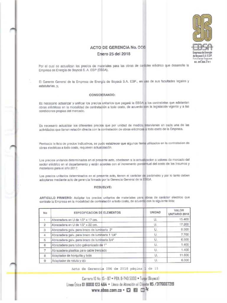 Precios Ebsa PDF | PDF