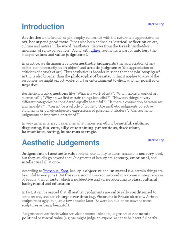 Lesson On Aesthetics | PDF | Aesthetics | Epistemology