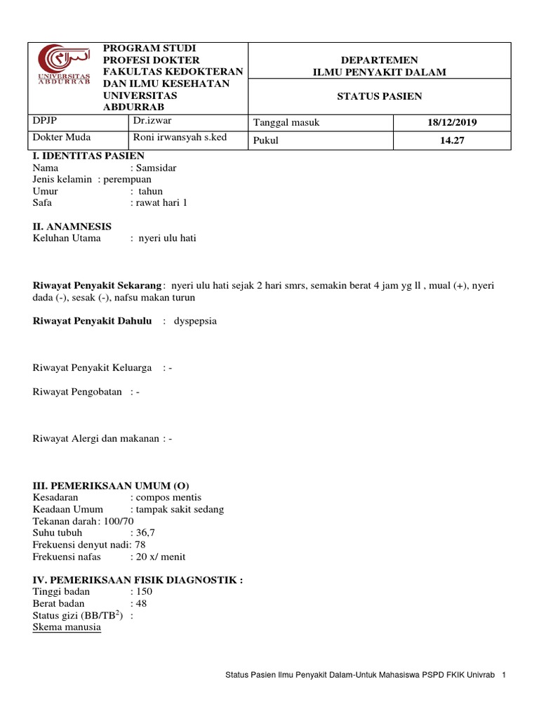 Status Pasien Ipd | PDF