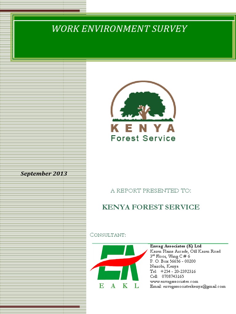 KFS Work Environment Satisfaction Report | PDF | Forestry | Sustainability
