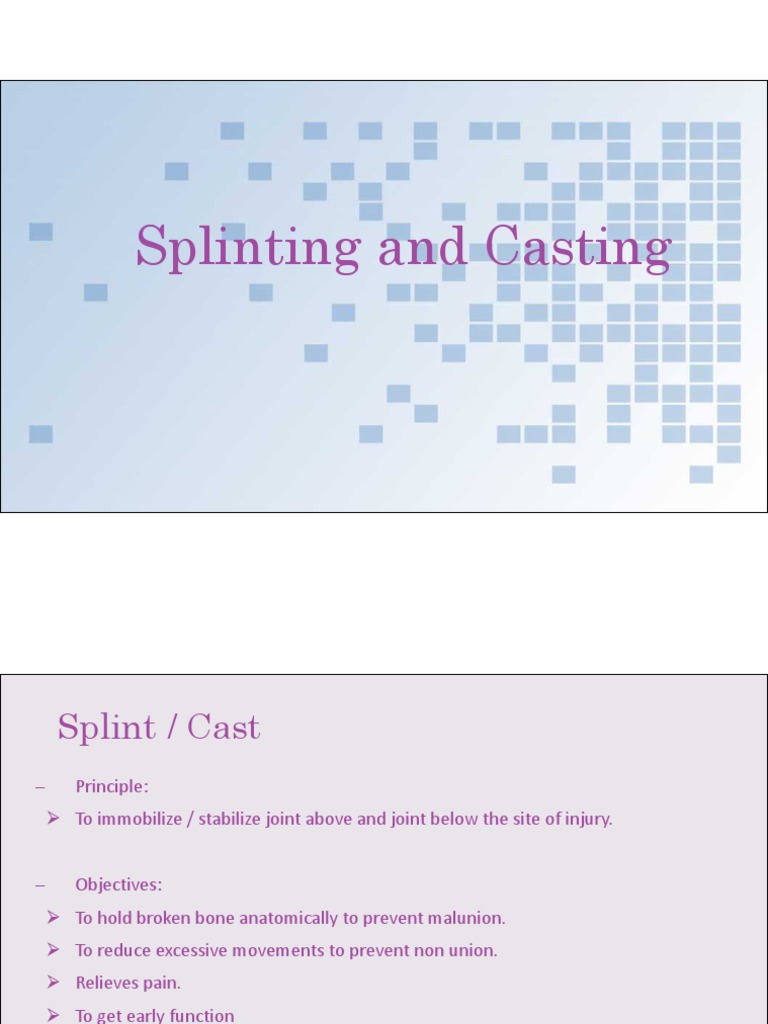Splinting Casting-1 PDF | Download Free PDF | Musculoskeletal System ...