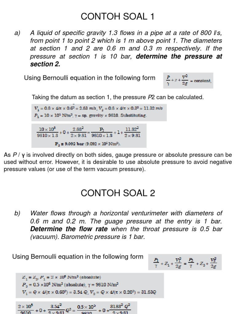 Calculating Flow Rates and Pressures in Fluid Dynamics Problems | PDF ...