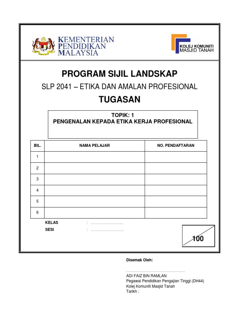 Contoh Tugasan 1 Laporan Etika | PDF