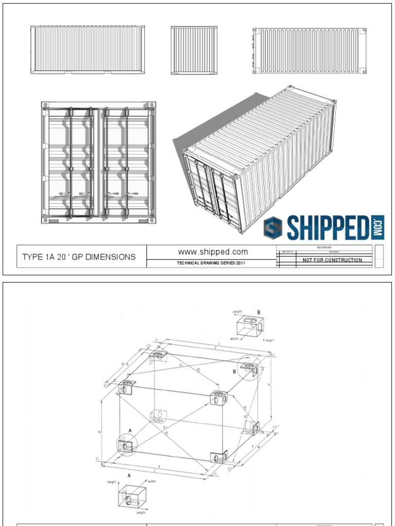 Technical Drawings for 20' GP Container | PDF | Queensland Heritage ...